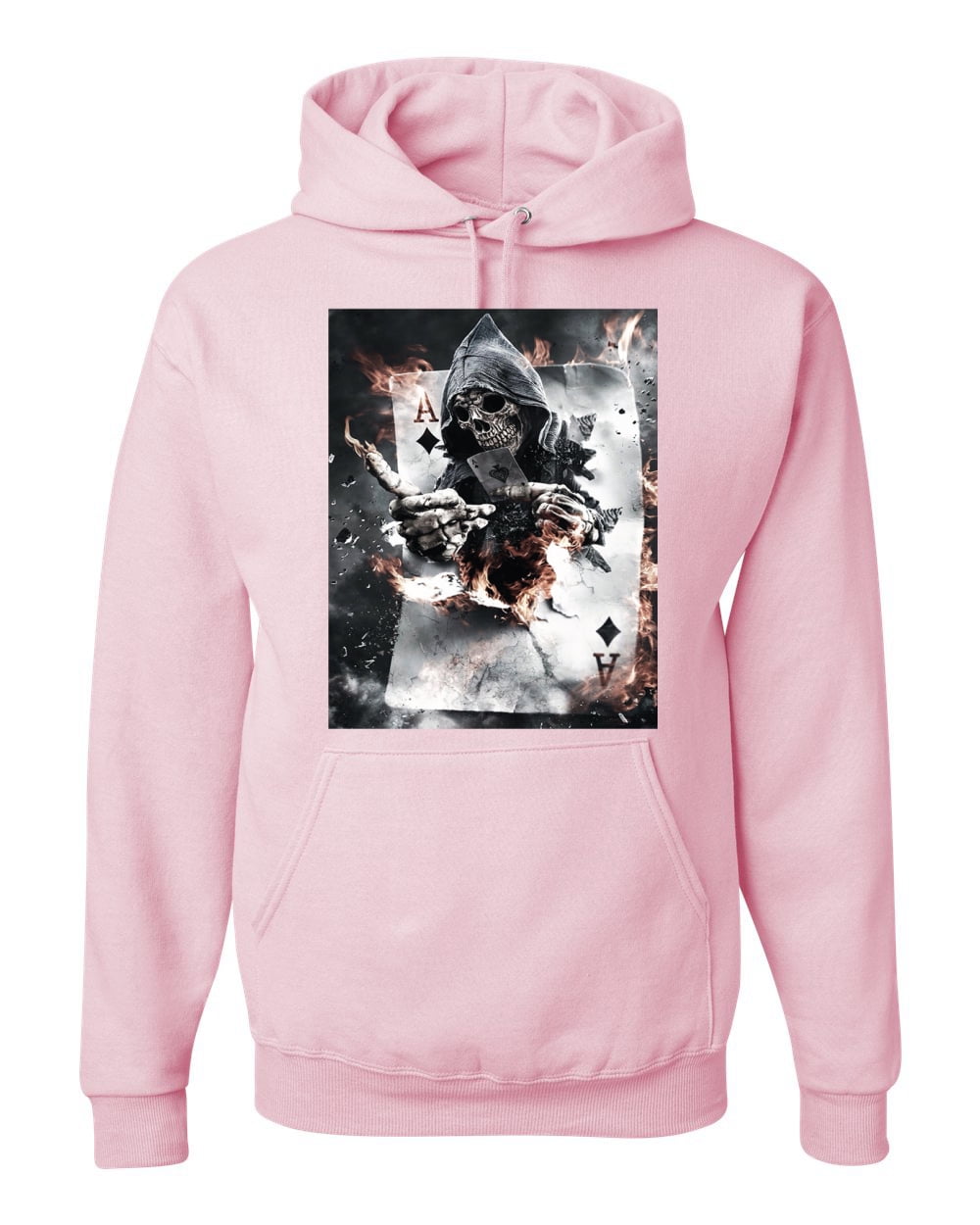 Wild Bobby, Creepy Skeleton Ace of Spades Metal Fashion Graphic Hoodie ...