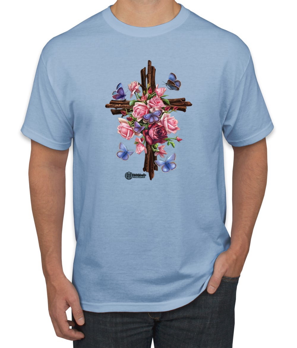 Wild Bobby, Cross with Flowers and Butterflies, Inspirational/Christian ...