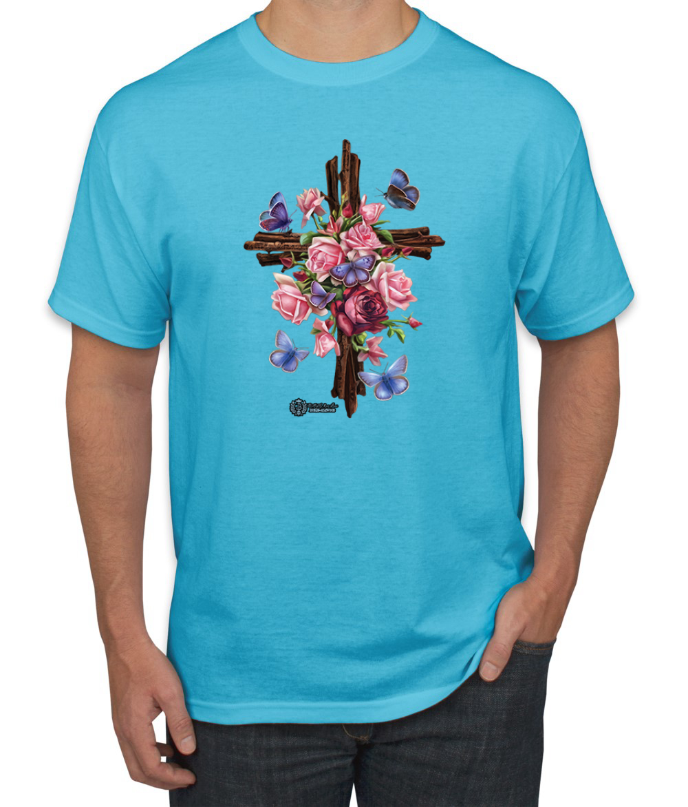 Wild Bobby, Cross with Flowers and Butterflies, Inspirational/Christian ...