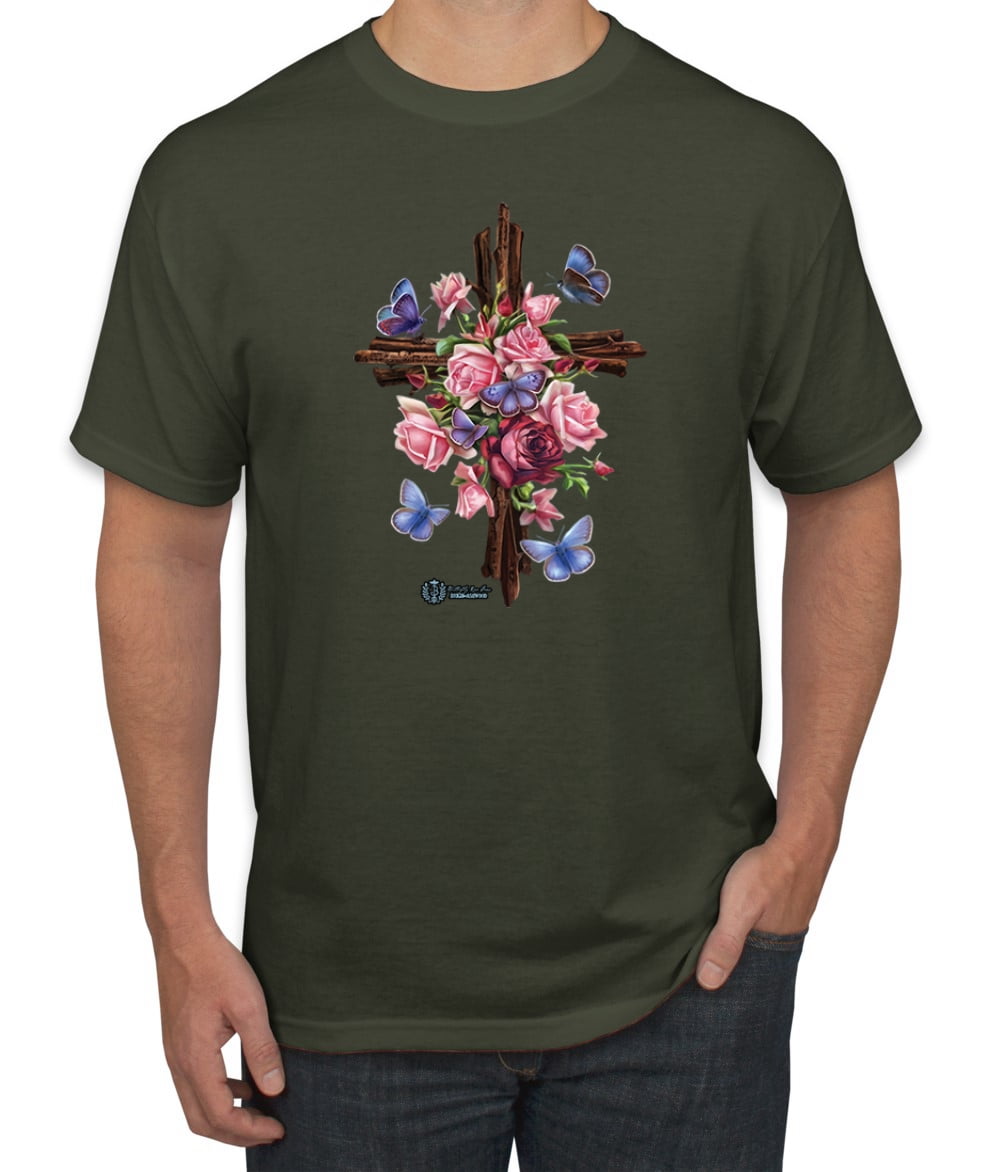 Wild Bobby, Cross with Flowers and Butterflies, Inspirational/Christian ...