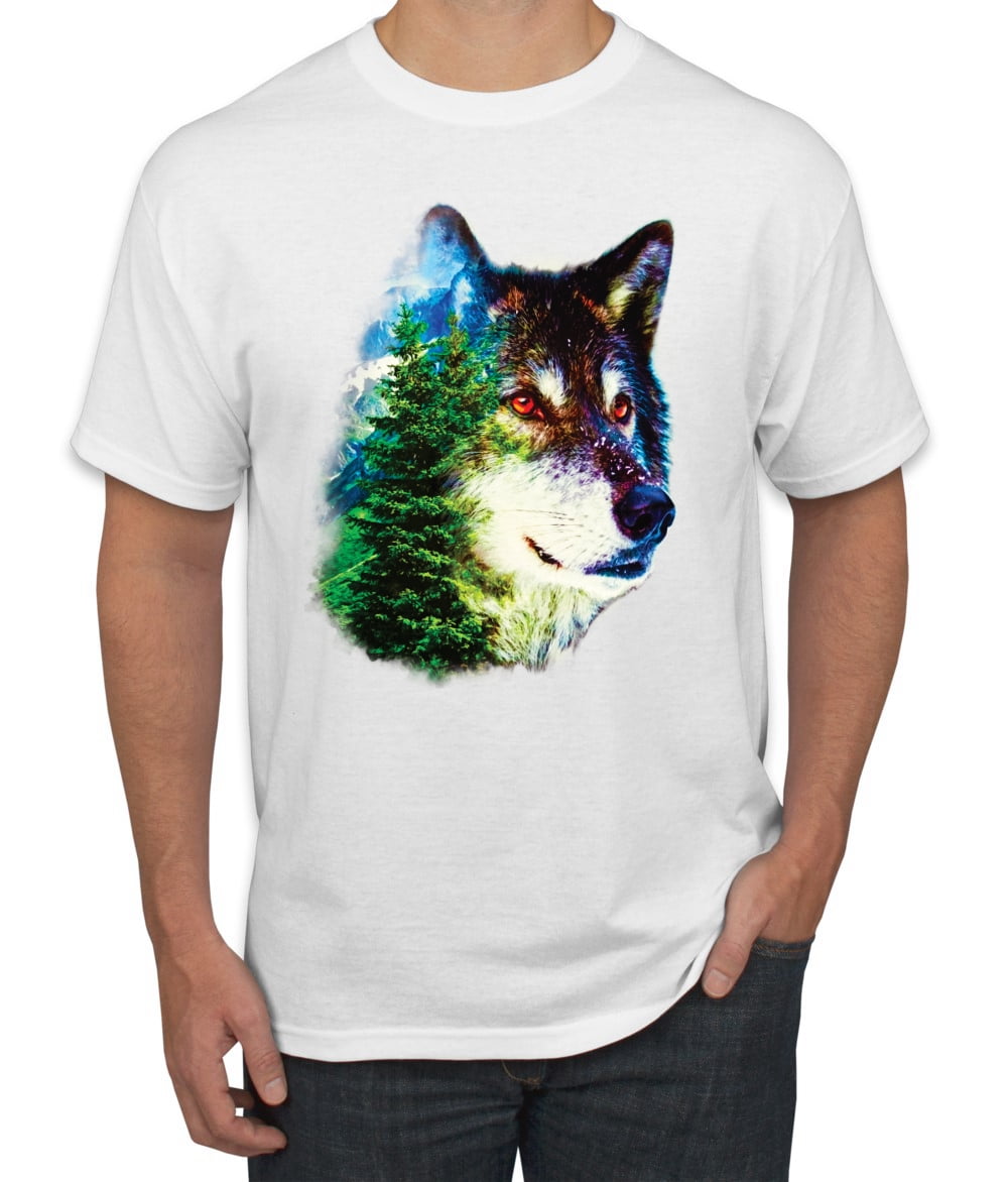 Wild Bobby, Earth Wolf Trees Mountains Nature Animal Lover Men's ...