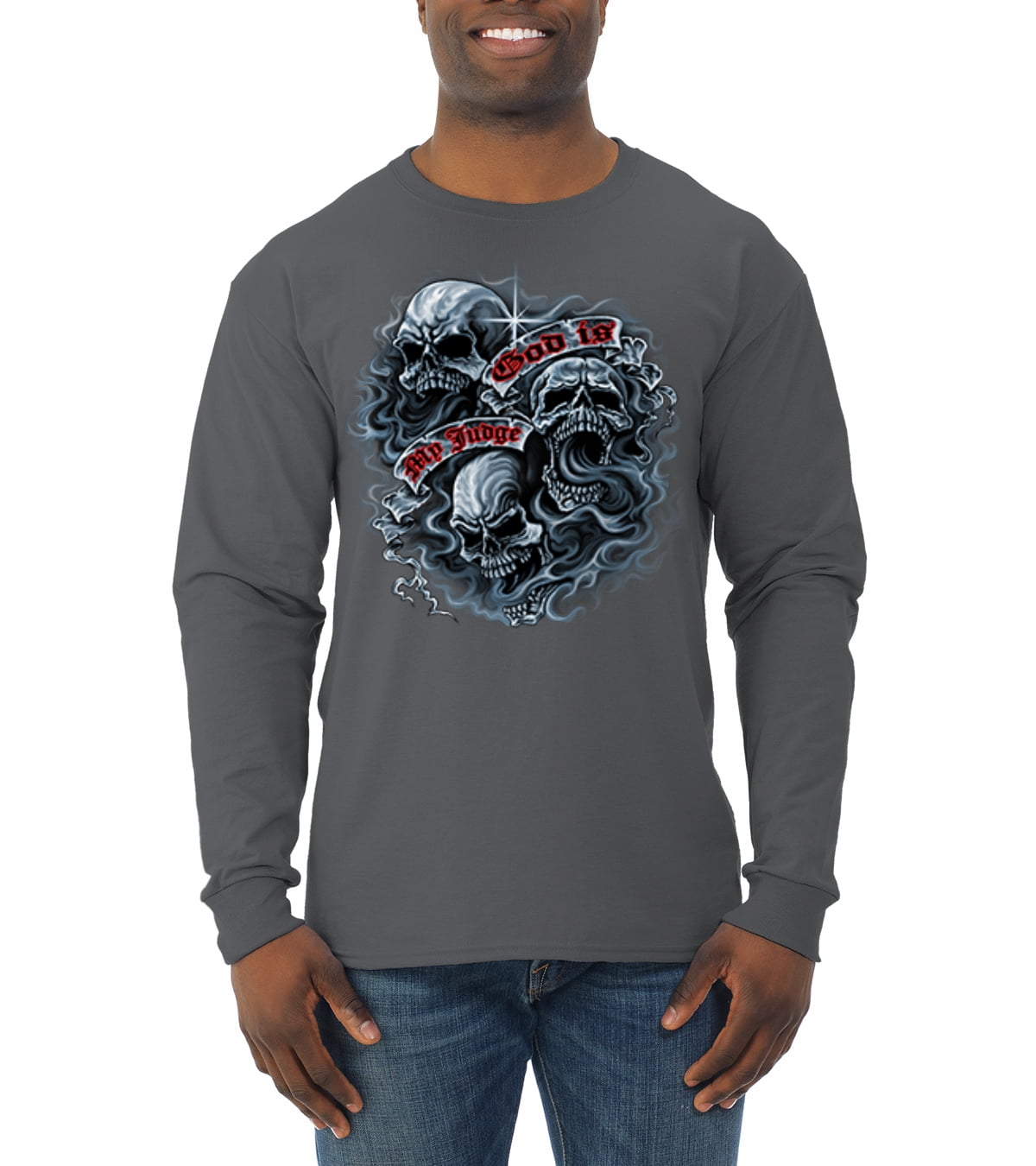 Wild Bobby, God Is My Judge Smokey Gray Skull Dark Pop Culture Mens ...