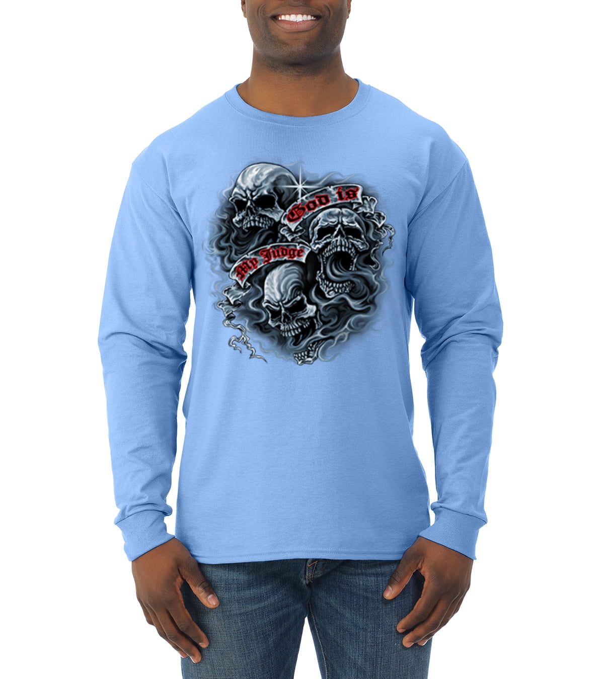 Wild Bobby, God Is My Judge Smokey Gray Skull Dark Pop Culture Mens ...