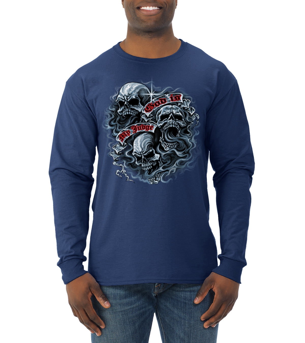 Wild Bobby, God Is My Judge Smokey Gray Skull Dark Pop Culture Mens ...