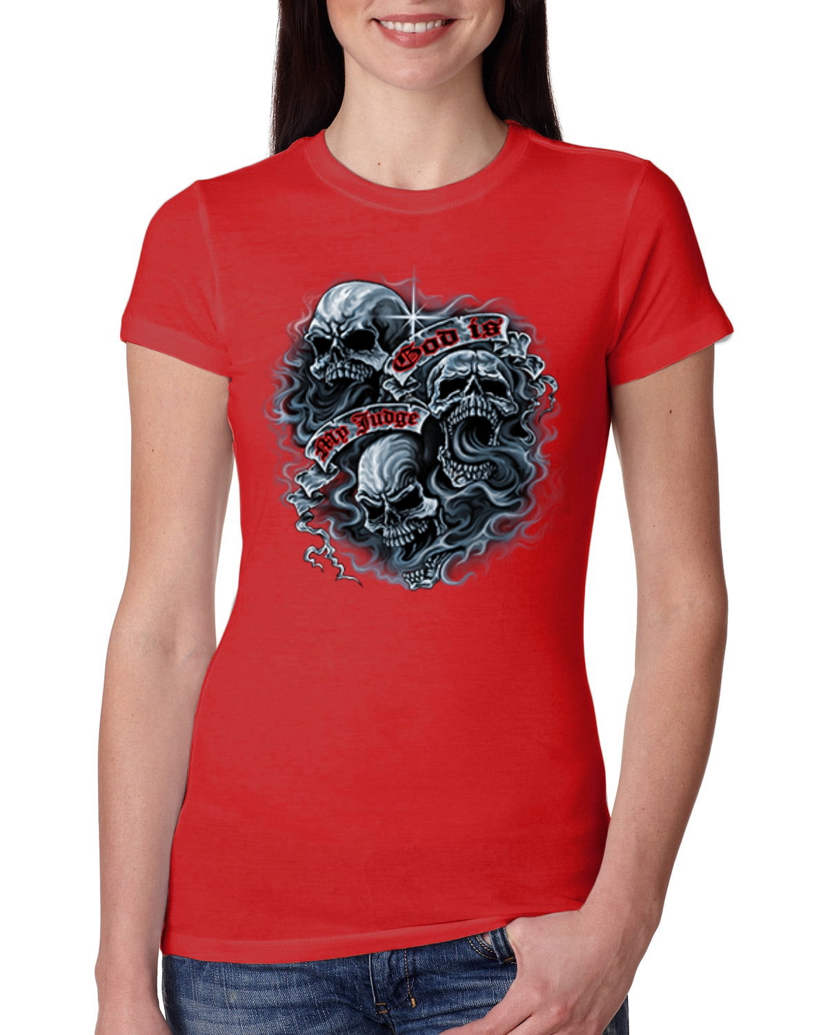 Wild Bobby, God Is My Judge Smokey Gray Skull Dark Pop Culture Womens ...