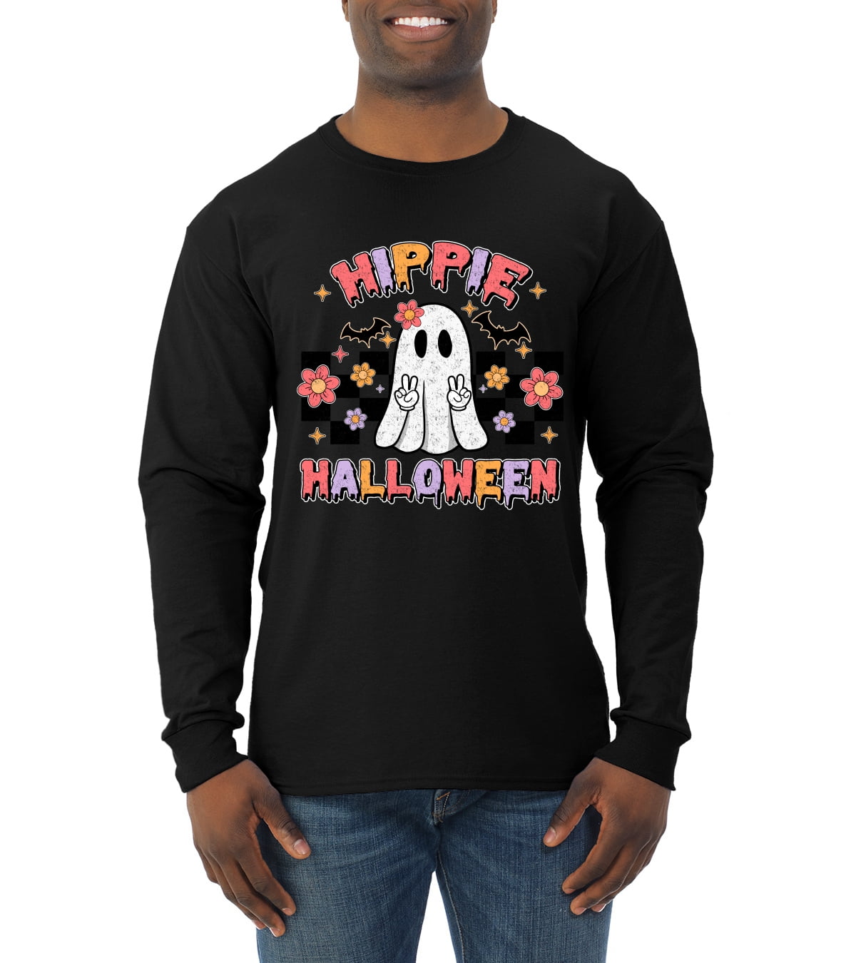 Wild Bobby Hippie Halloween Ghost Bats Stars Halloween Pink Orange ...