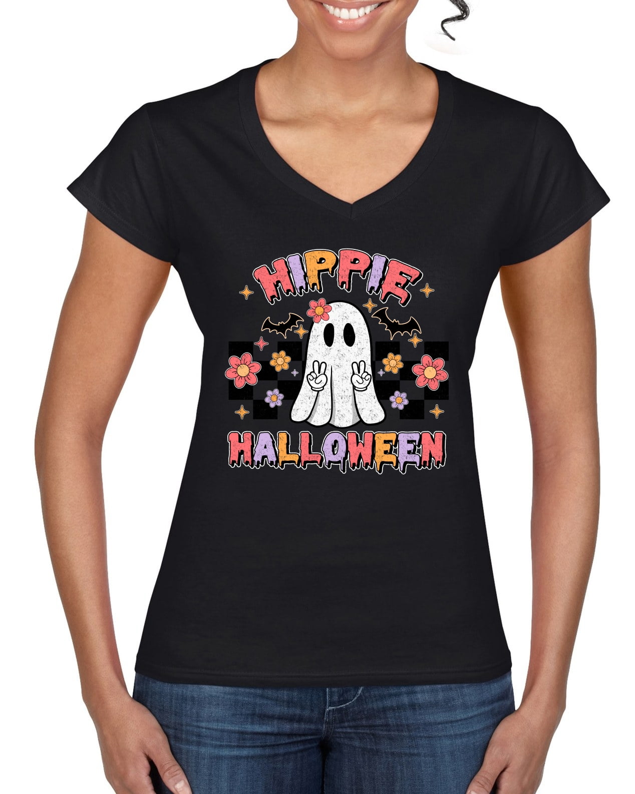 Wild Bobby Hippie Halloween Ghost Bats Stars Halloween Pink Orange ...