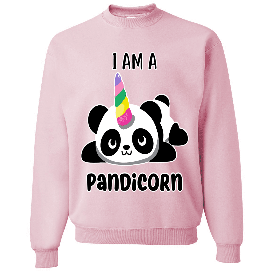 Wild Bobby I Am A Pandicorn Cute Unicorn Panda Lgbt Pride Crewneck