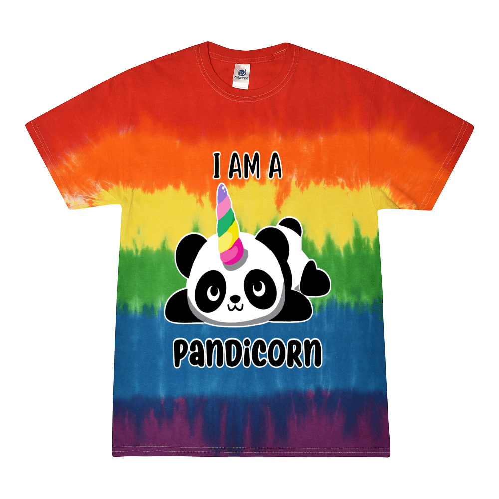Wild Bobby, I Am A Pandicorn Cute Unicorn Panda LGBT Pride Tie-Dye T ...