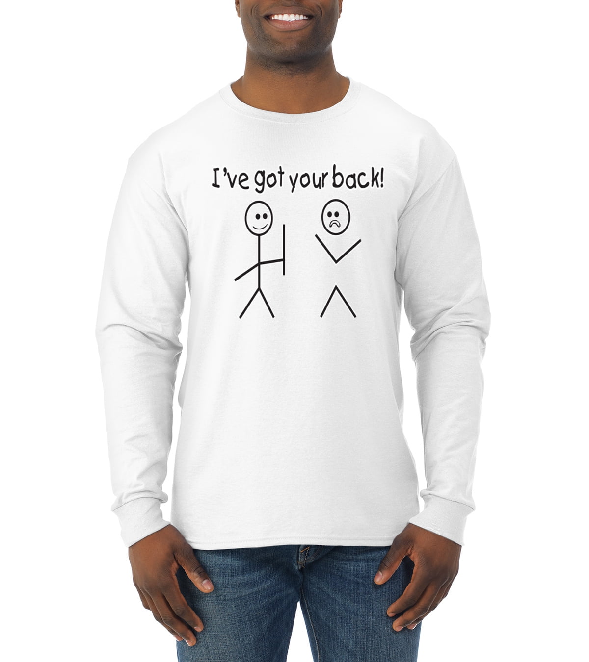 Wild Bobby, I Got Your Back Funny, Humor, Men Long Sleeve Shirt, White ...