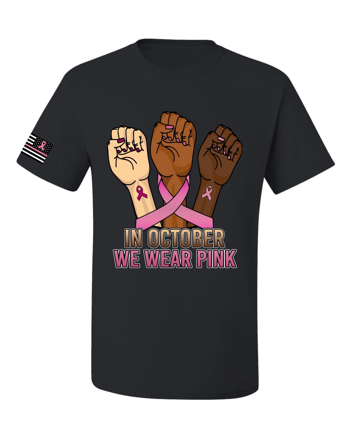 Wild Bobby In October We Wear Pink Protest Fists US Flag Breast Cancer ...