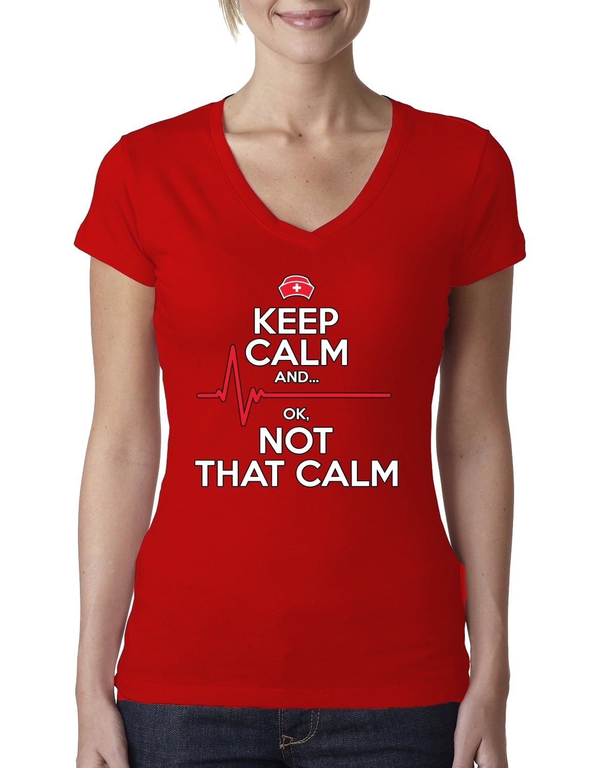 Wild Bobby, Keep Calm and Ok Not that Calm EMT, Humor, Women Junior Fit ...