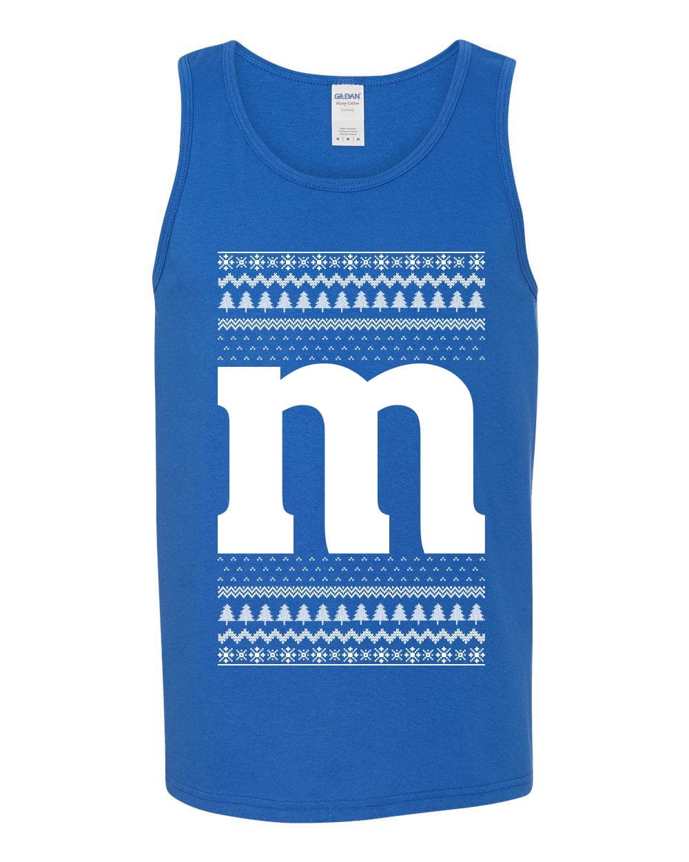 Wild Bobby Letter M Christmas Candy Sweater | Holiday Men Tank Top ...