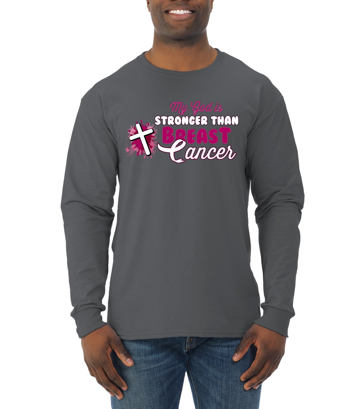 Wild Bobby My God is Stronger Than Breast Cancer Paint Splatter Cross ...