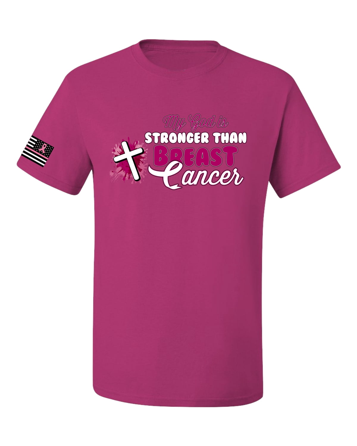 Wild Bobby My God is Stronger Than Breast Cancer Paint Splatter Cross ...