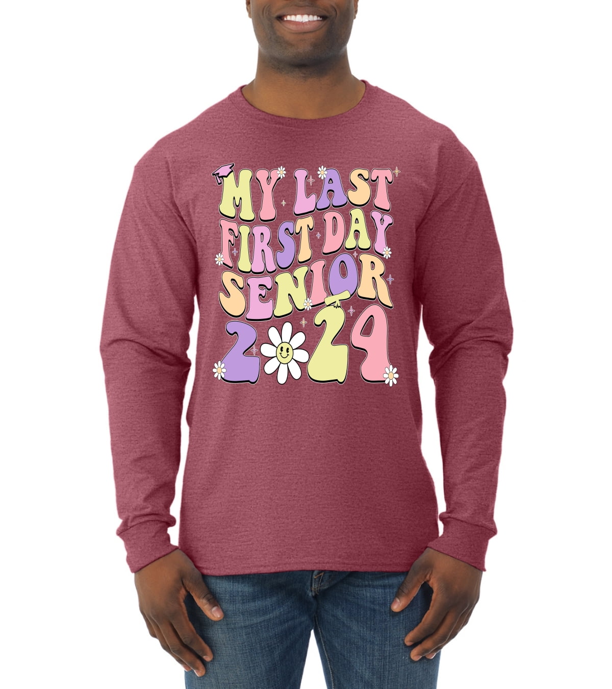 Wild Bobby My Last First Day Groovy Letters Graduation Cap and Diploma ...