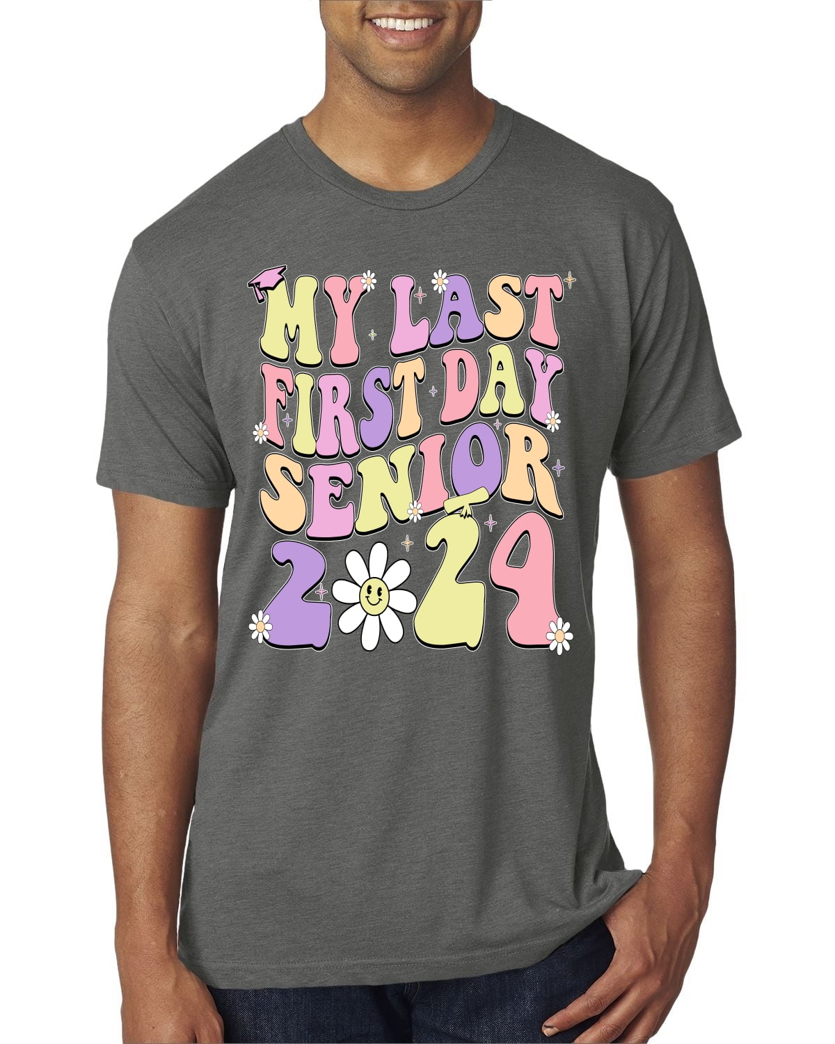 Wild Bobby My Last First Day Groovy Letters Graduation Cap and Diploma ...