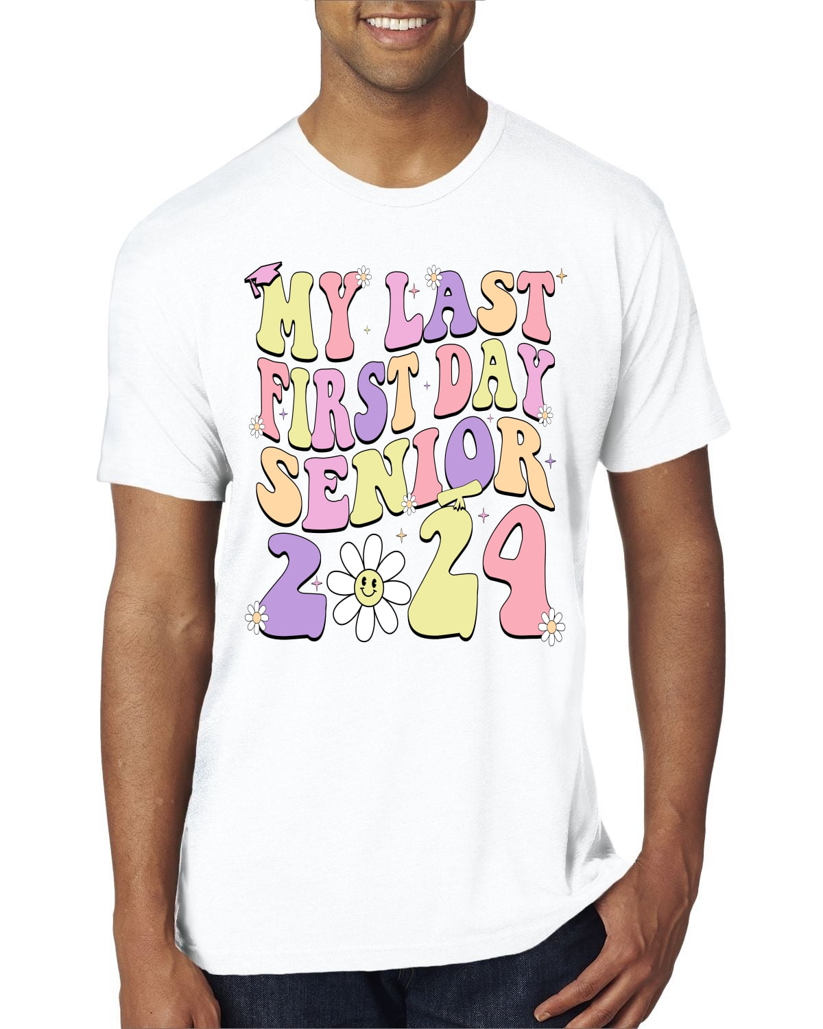 Wild Bobby My Last First Day Groovy Letters Graduation Cap and Diploma ...