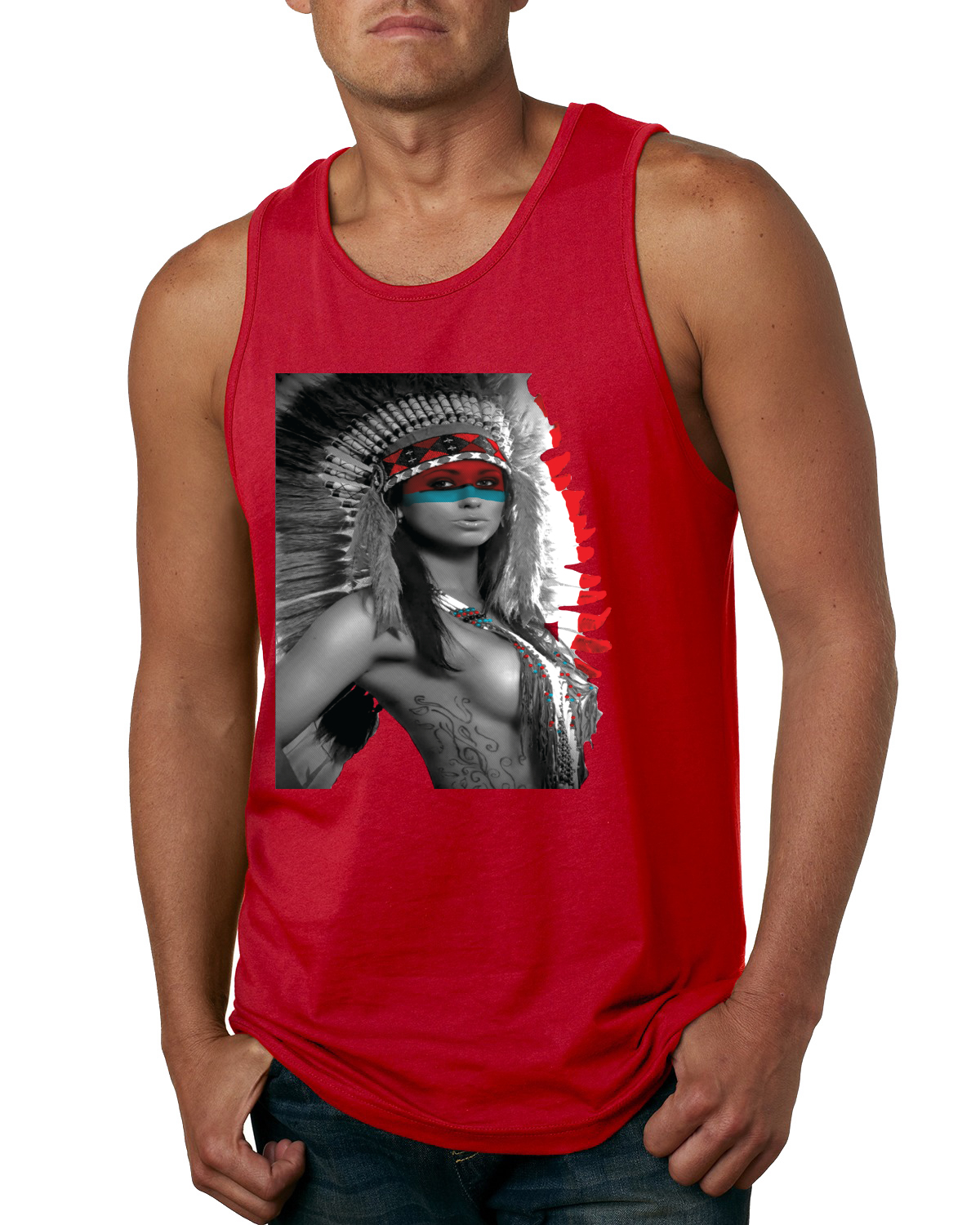Wild Bobby, Native American Indian Woman Ethnic Men Graphic Tank Top ...