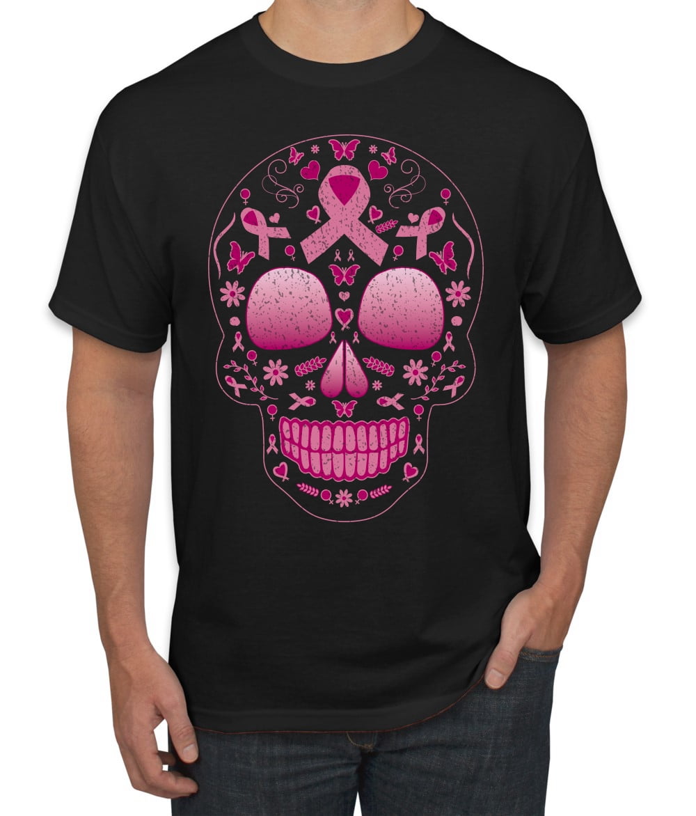 Wild Bobby Pink Breast Cancer Sugar Skull Breast Cancer Awareness Men ...