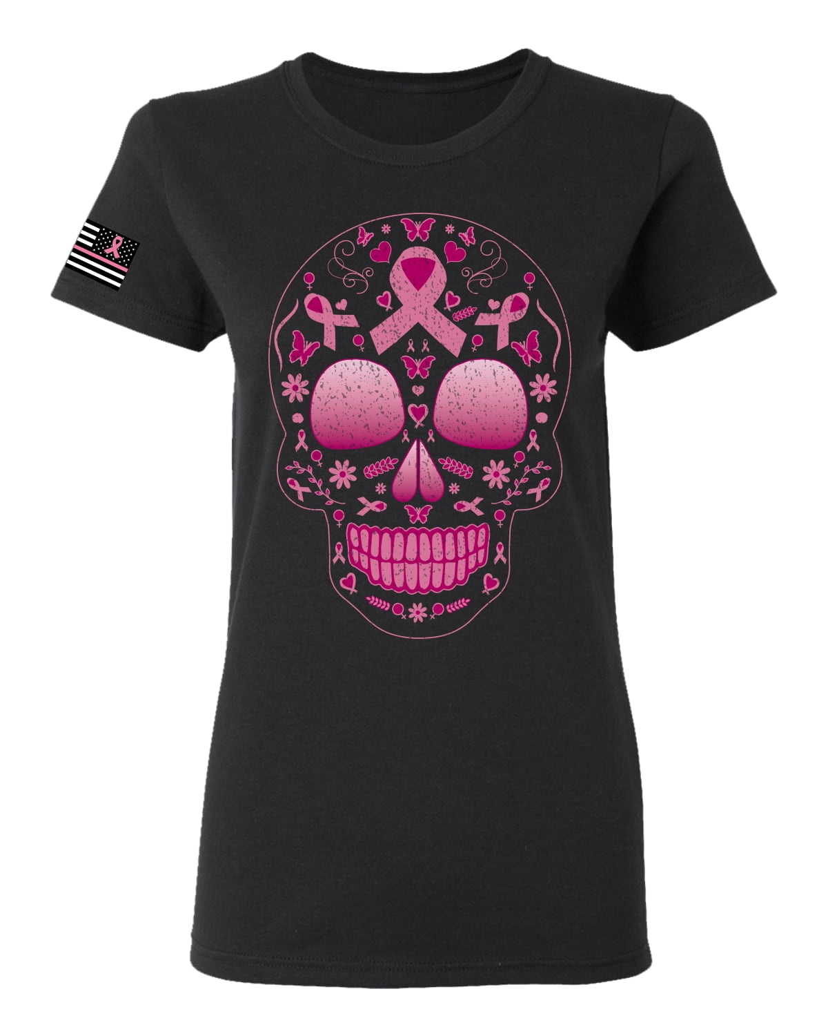 Wild Bobby Pink Breast Cancer Sugar Skull US Flag Breast Cancer ...