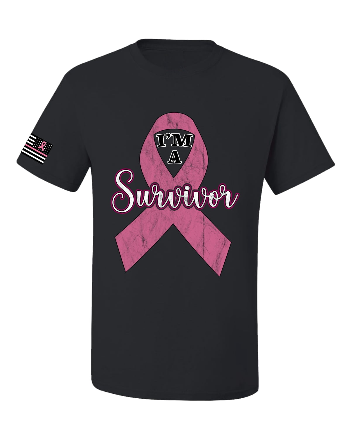 Wild Bobby Pink I'm A Breast Cancer Survivor US Flag Breast Cancer ...