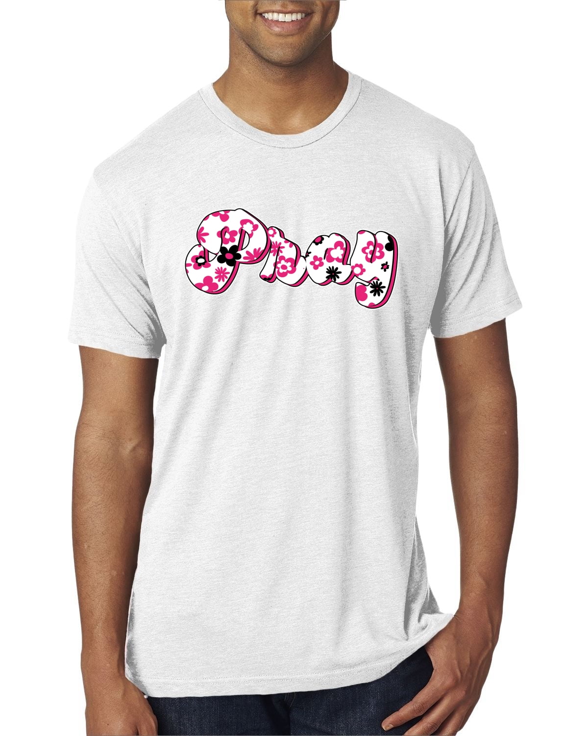 Wild Bobby, Pray Bubble Letters Inspirational/Christian Men Premium Tri ...