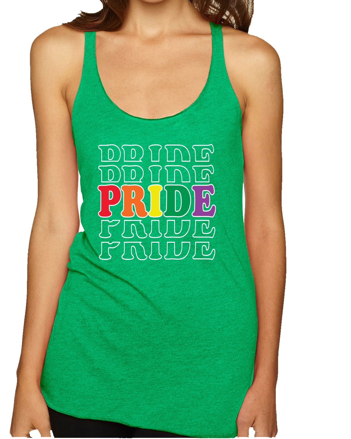 Wild Bobby Rainbow Lgbtq Gay Pride Repeated Lgbt Pride Tri Blend Racerback Tank Top Envy