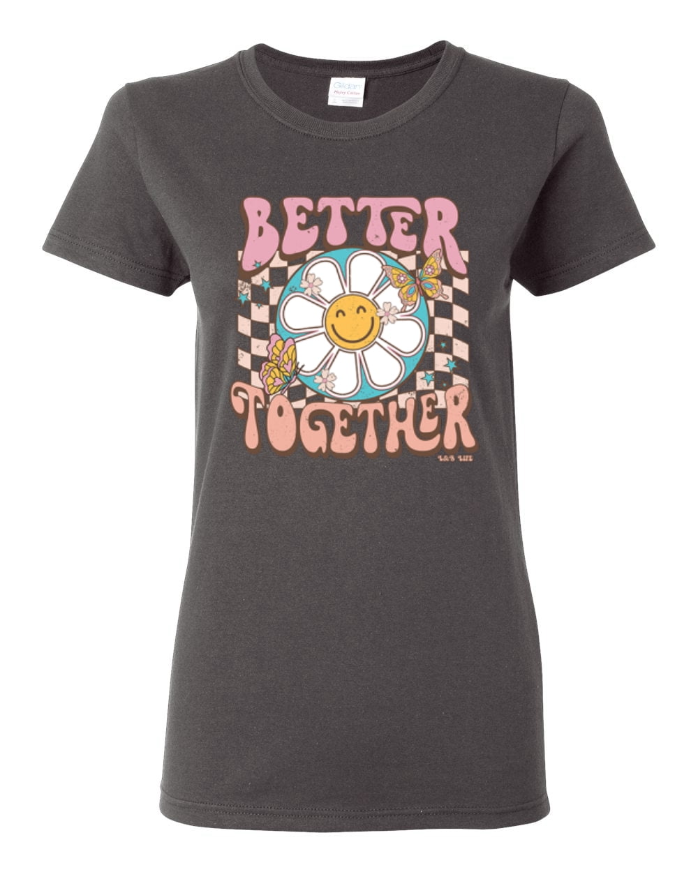 Wild Bobby Retro Better Together Daisy Smiley Face Checkered Background ...