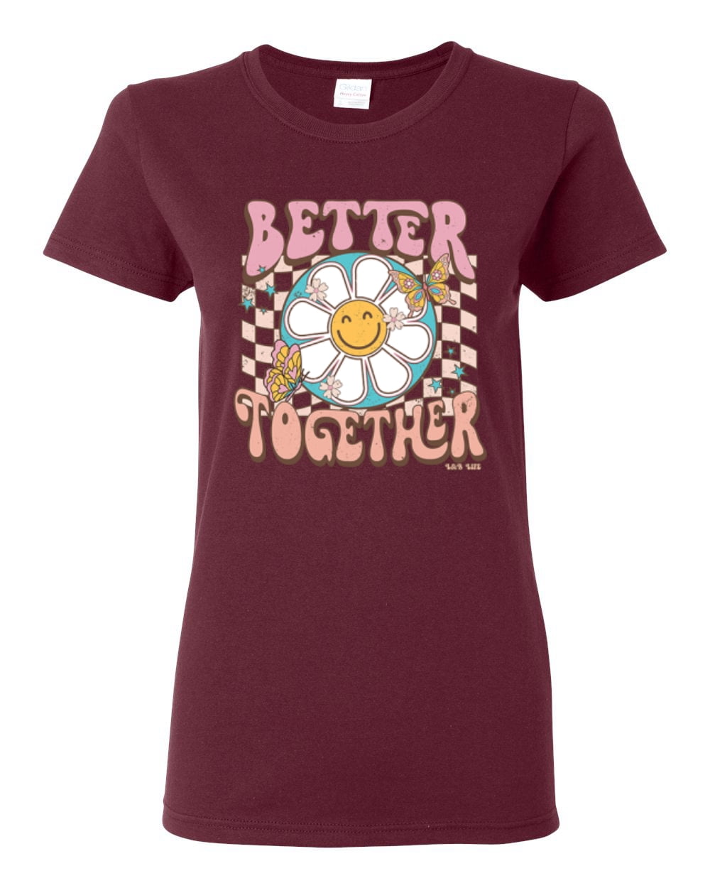 Wild Bobby Retro Better Together Daisy Smiley Face Checkered Background ...