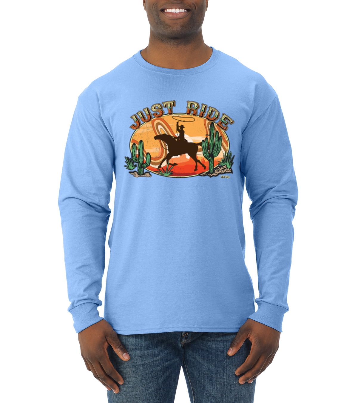 Wild Bobby Retro Cowboy Just Ride Cacti Sunset Lasso Pop Culture Men ...