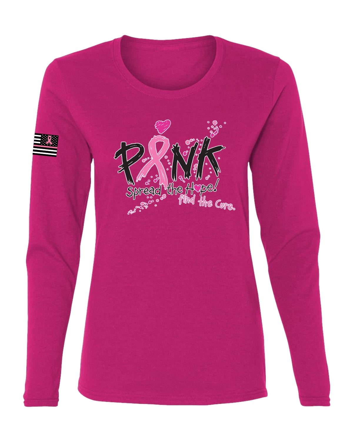 Wild Bobby Ribbon Pink Spread the Hope Find the Cure USA Flag Sleeve ...