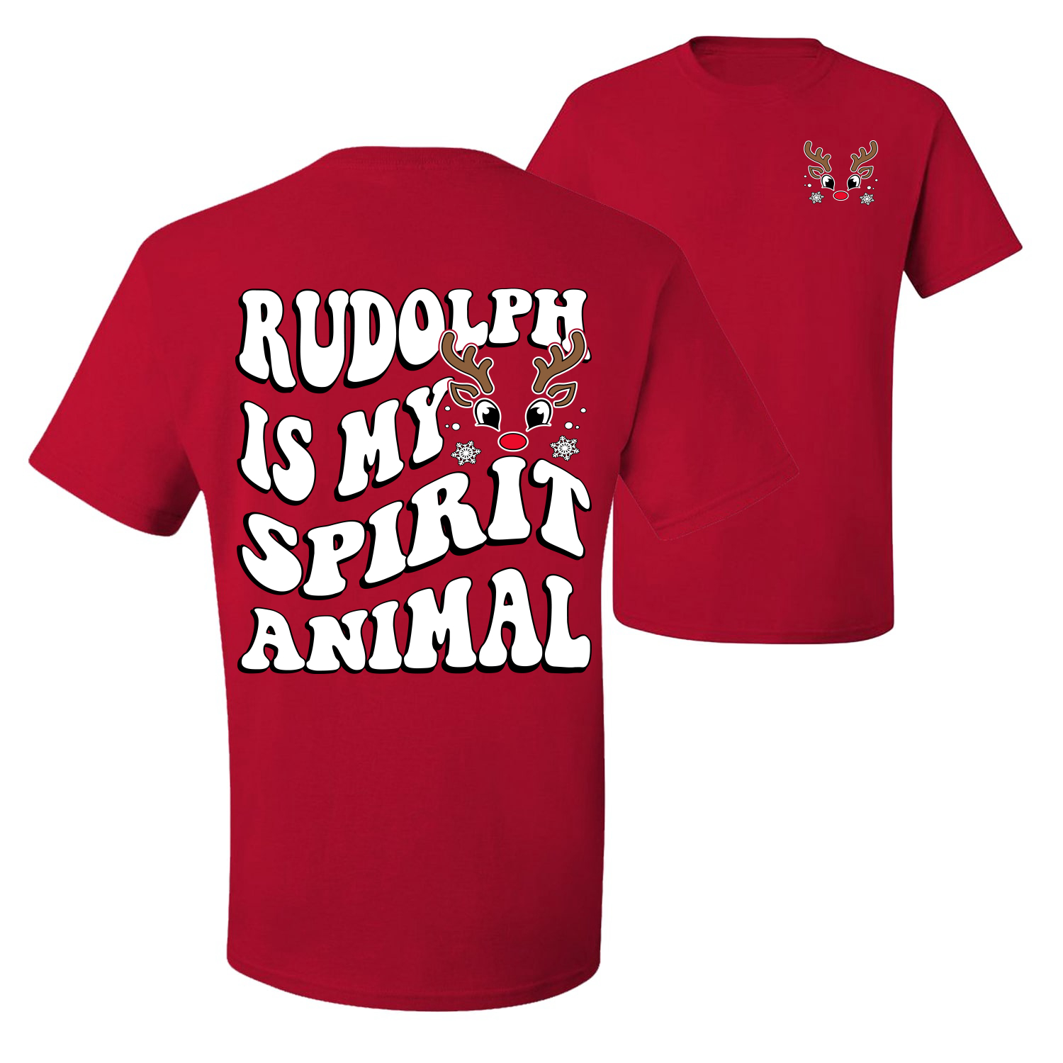 Wild Bobby Rudolph Is My Spirit Animal Christmas Men Graphic Tee, Red ...