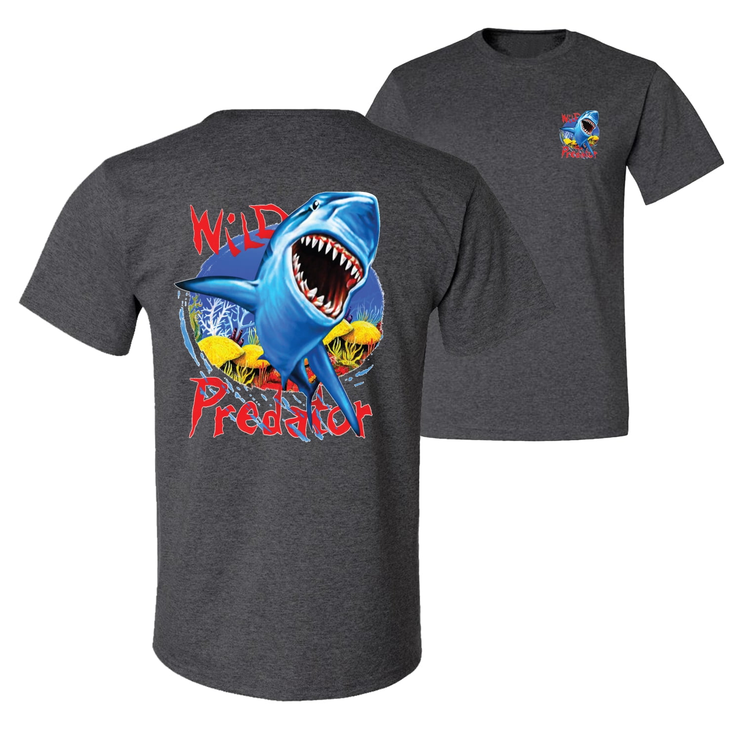 Wild Bobby,Shark Ocean Wild Predator Fishing Front and Back Men's ...