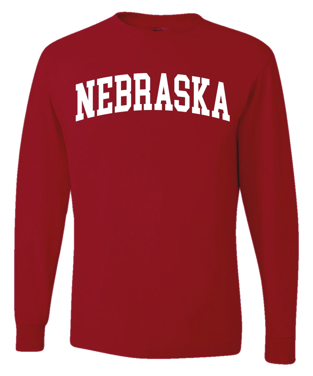 Wild Bobby State of Nebraska College Style Men Long Sleeve Shirt ...
