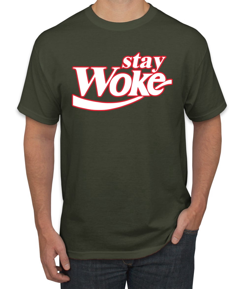 Wild Bobby Stay Woke, Classic Iconic Soda Logo Parody Men Tee - Walmart.com