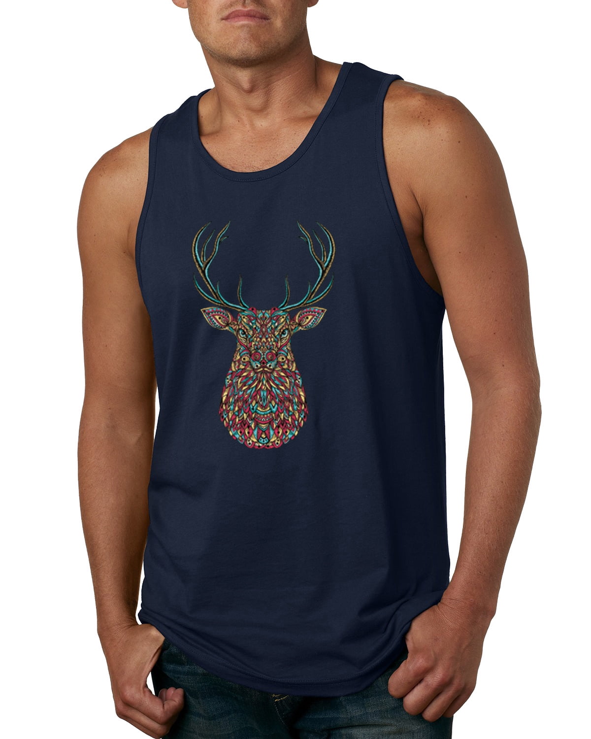Wild Bobby, Stylized Aztec Mandala Deer Head, Hunting, Men Graphic Tank ...