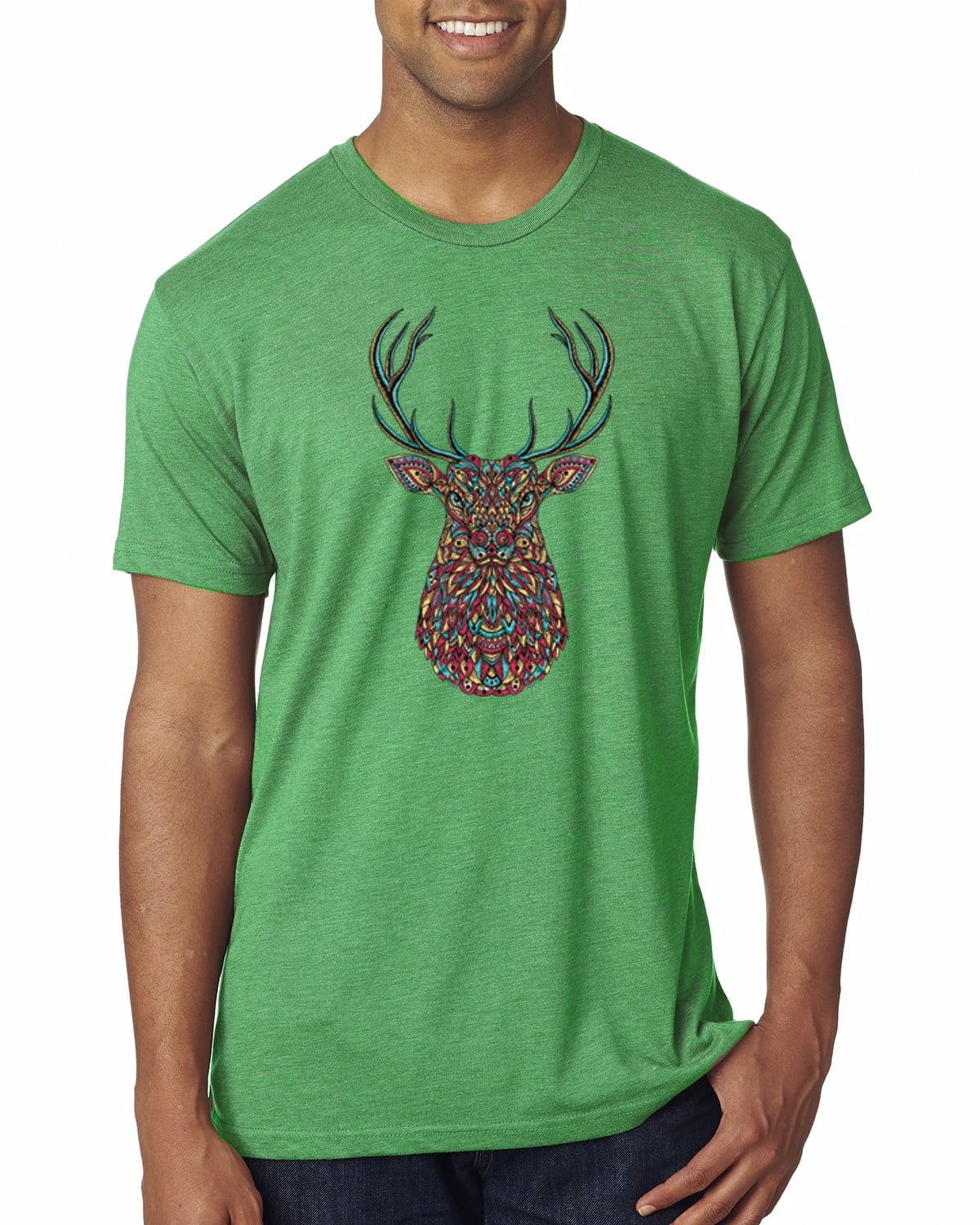 Wild Bobby, Stylized Aztec Mandala Deer Head, Hunting, Men Premium Tri ...