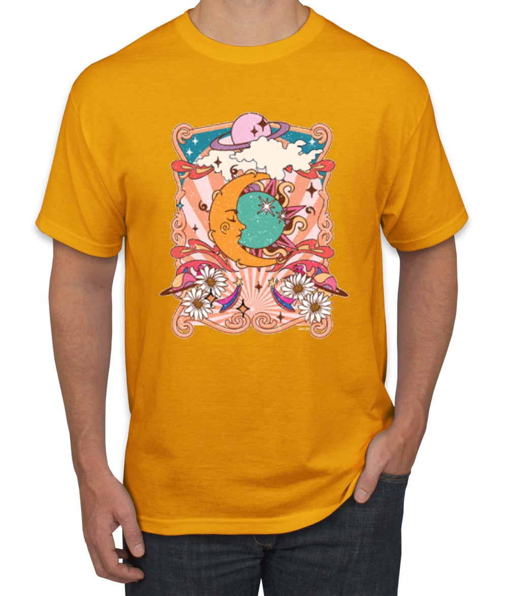 Wild Bobby Sun and Moon Groovy Vintage Daisy Flowers Stars Vintage Men ...