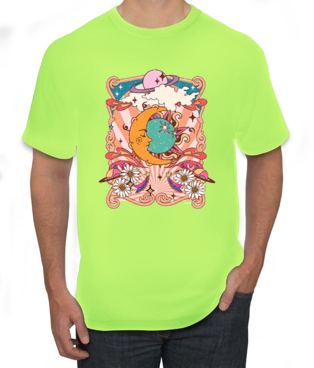 Wild Bobby Sun and Moon Groovy Vintage Daisy Flowers Stars Vintage Men ...