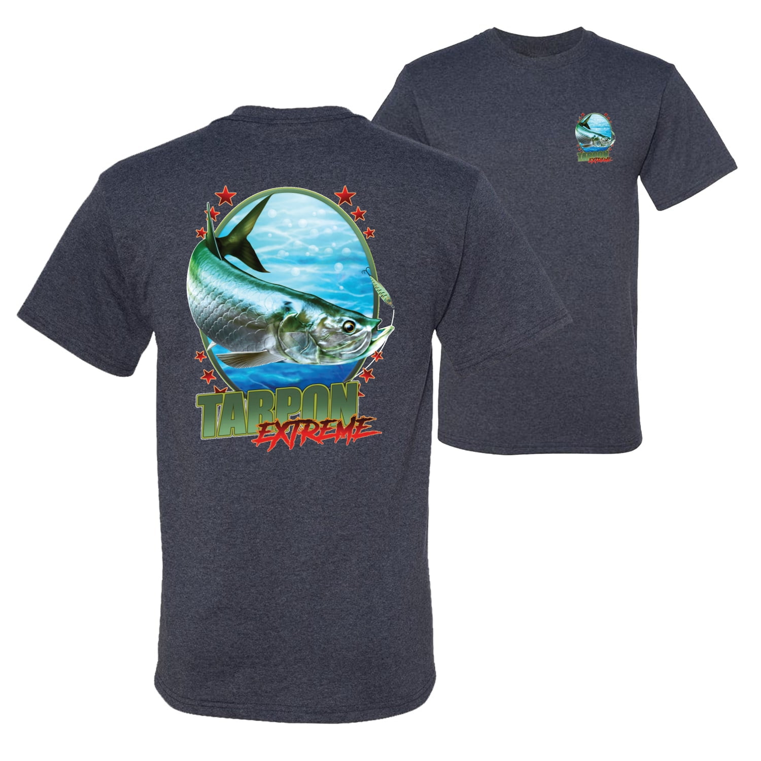 Wild Bobby,Tarpon Extreme Fishing Front and Back Men's Graphic T-Shirt ...