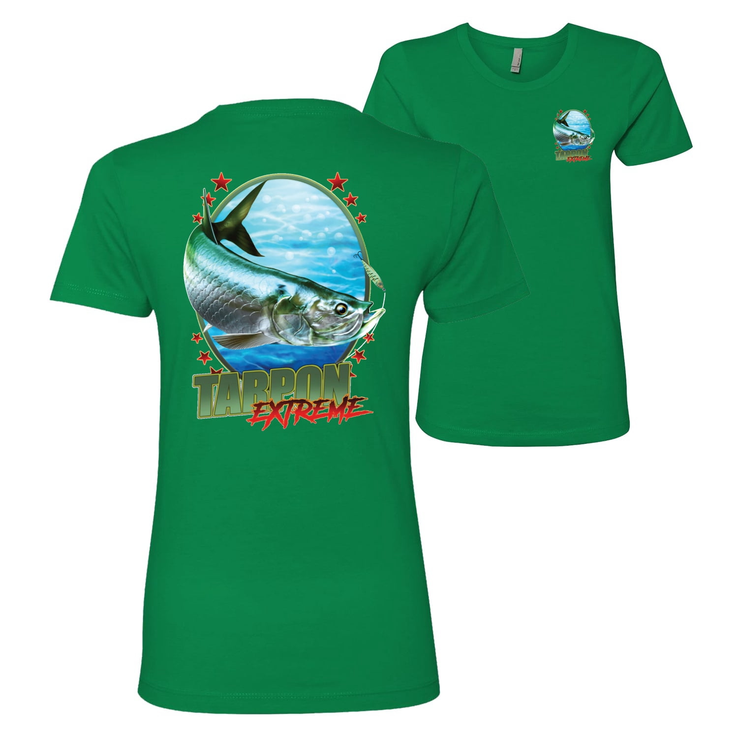 Wild Bobby,Tarpon Extreme Fishing Front and Back Womens Premium Graphic ...