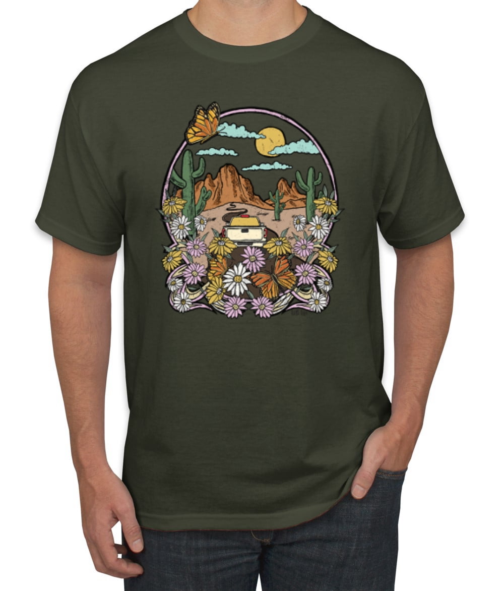 Wild Bobby Trendy Landscape With Daisies Cactus Monarch Butterfly ...