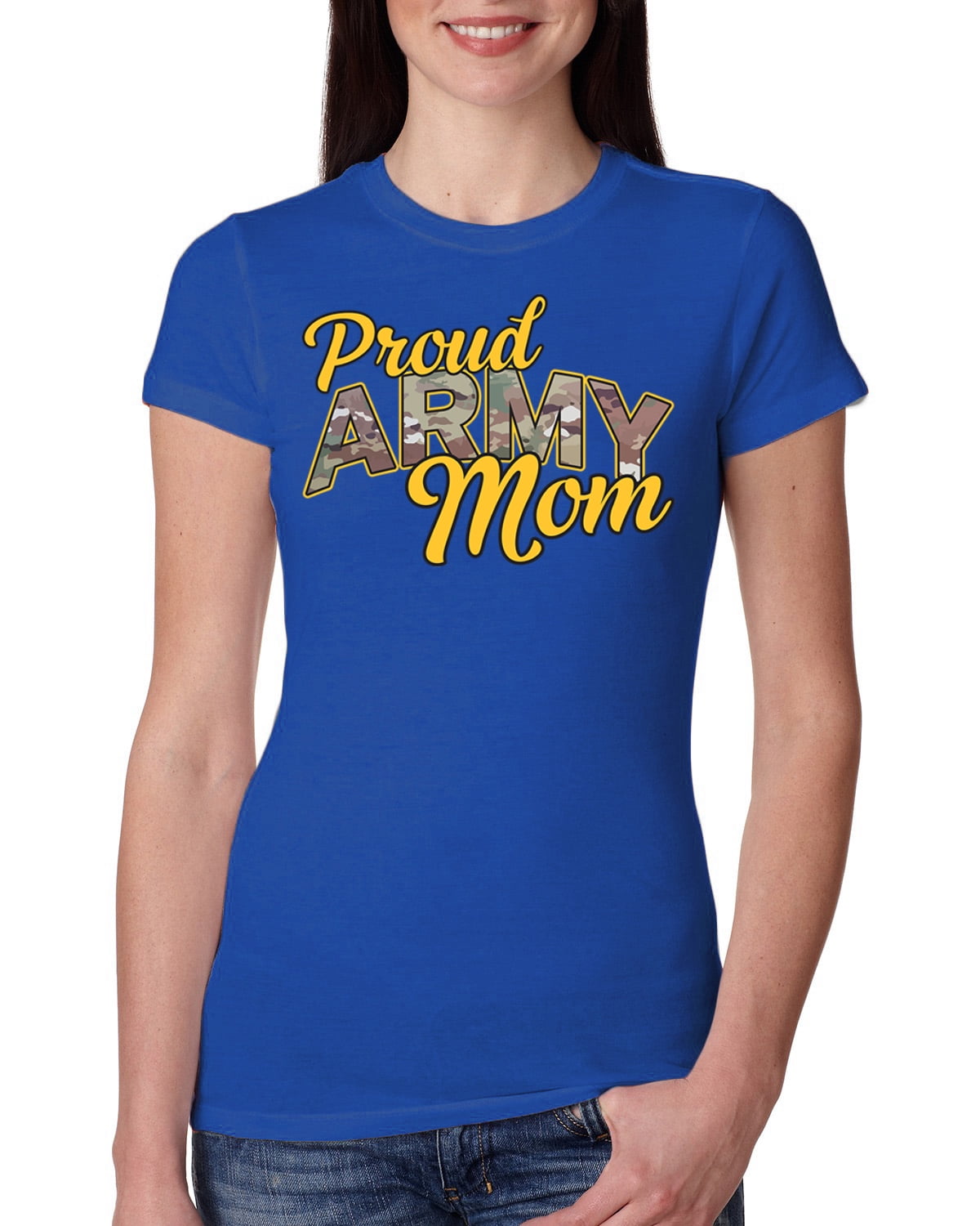 Wild Bobby U.S. Army Proud Mom Women Slim Fit Junior Tee - Walmart.com