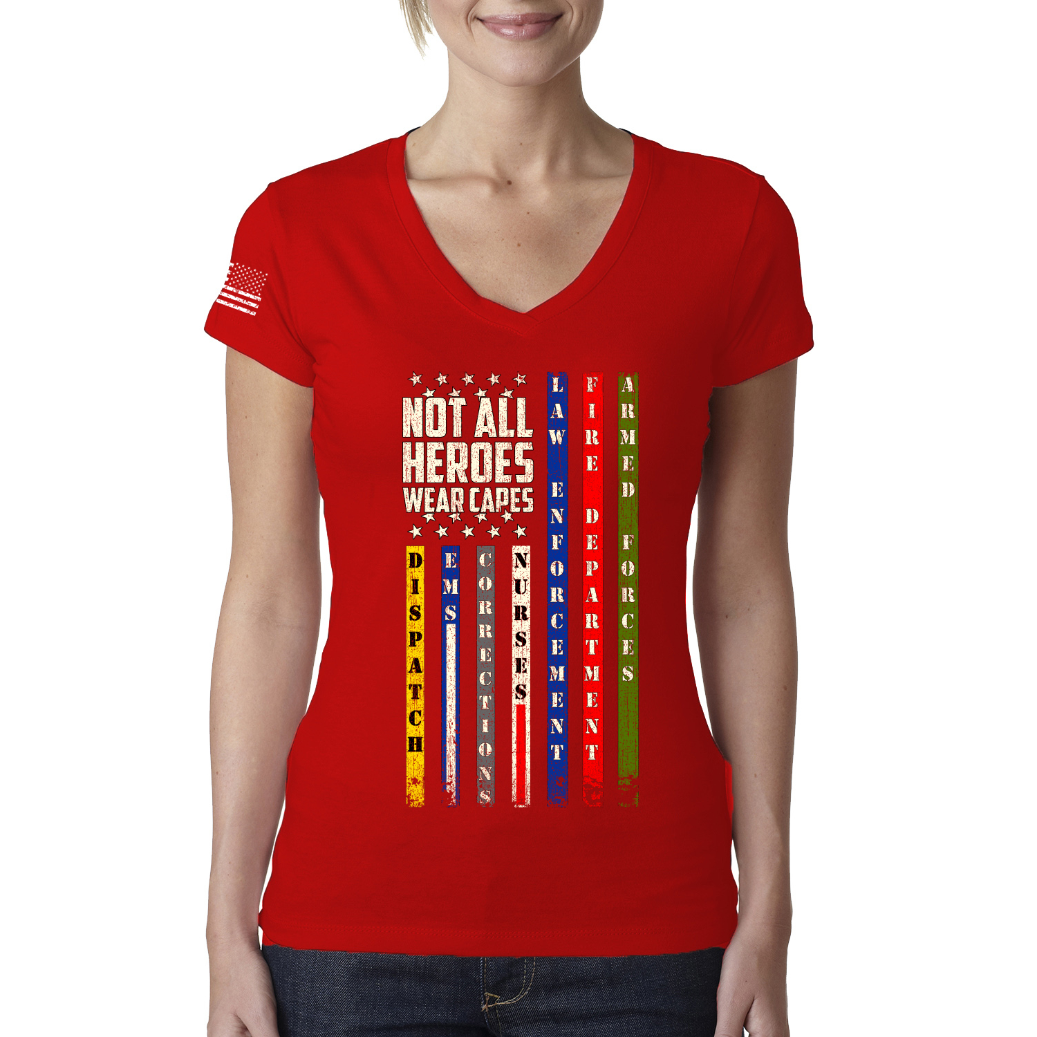 Wild Bobby, US Flag Frontlines First Responder Support USA Flag SLEEVE ...