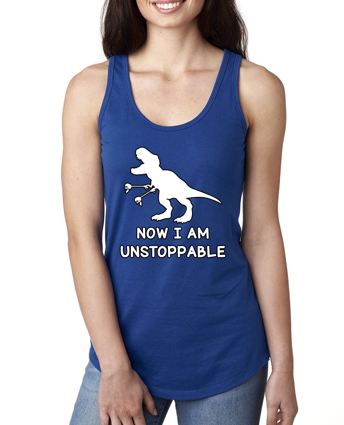 Wild Bobby, Unstoppable T Rex Funny, Pop Culture, Women Racerback Tank ...
