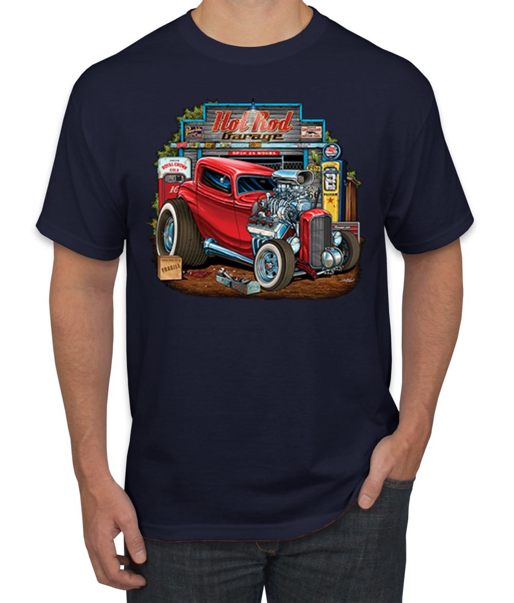 Wild Bobby Vintage Hot Rod Old Garage Cars and Trucks Men Tee - Walmart.com