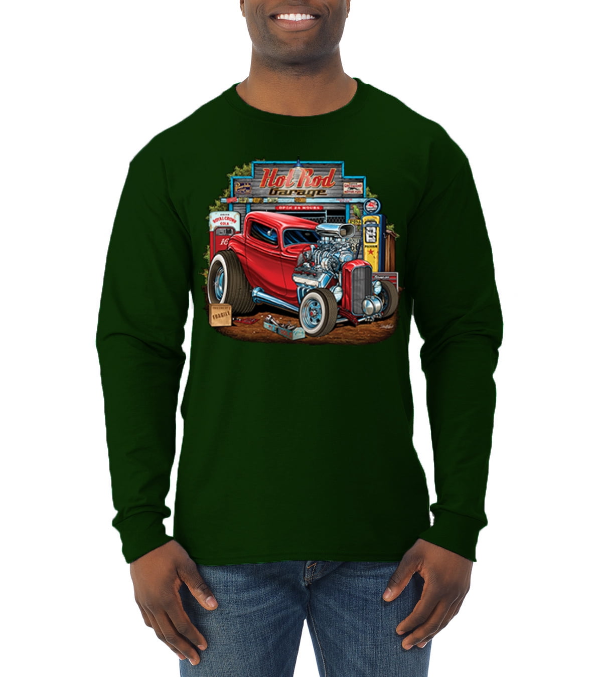 Wild Bobby, Vintage Hot Rod Old Garage Cars and Trucks Mens Long Sleeve ...