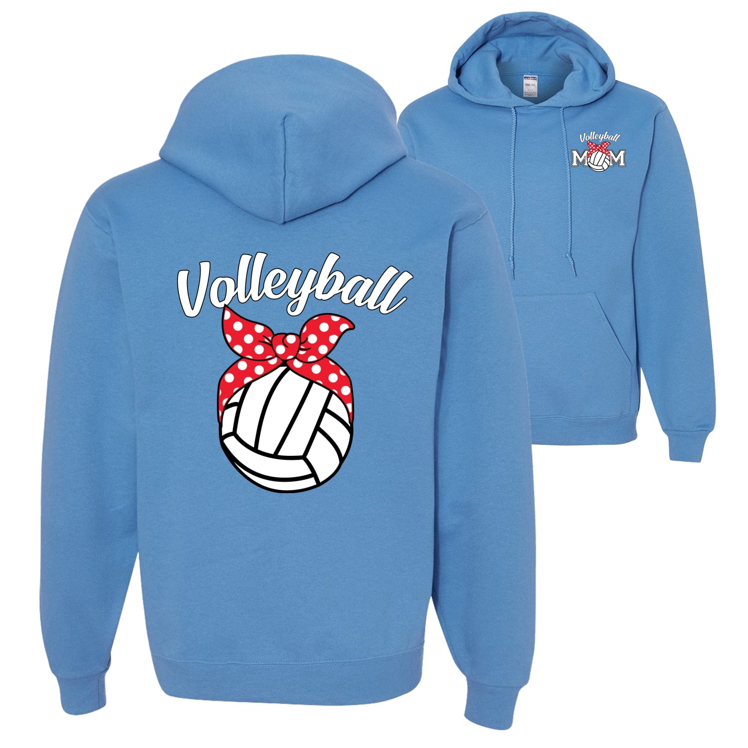 Wild Bobby,Volleyball Mom Cute Bow Ribbon Ball Sports Front and Back ...
