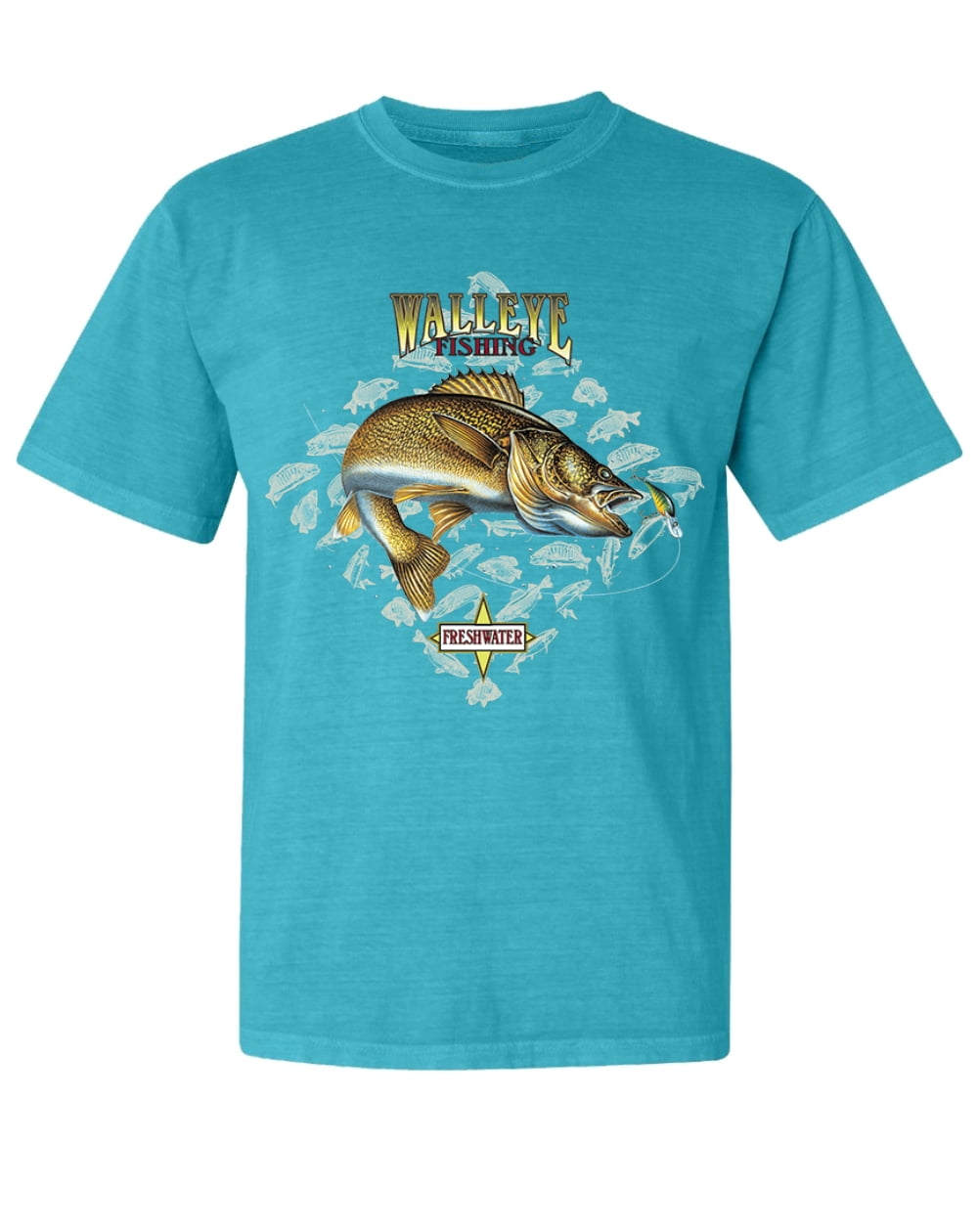 Wild Bobby, Walleye Fishing Nautical Freshwater, Fish, Garment-Dyed ...